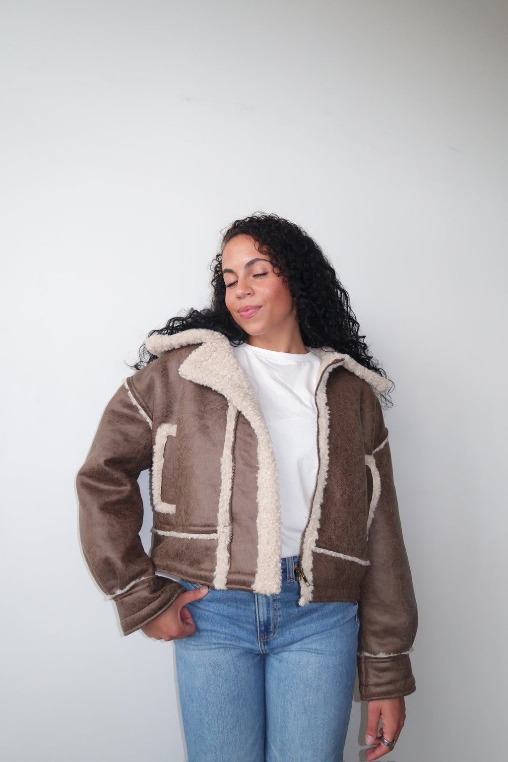 Mocha Sherpa Lined Jacket – Drift Clothing Co.